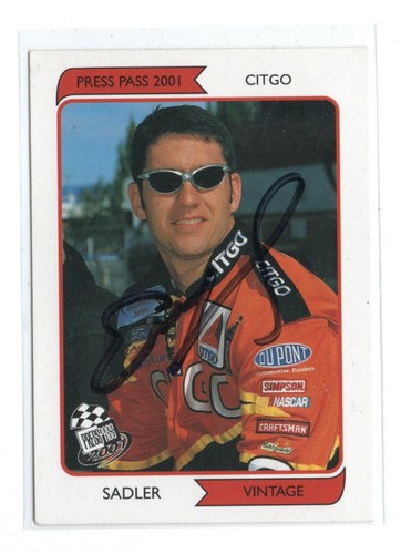 ELLIOTT SADLER 2001 PRESS PASS VINTAGE NASCAR RACING IP/TTM AUTOGRAPH ...