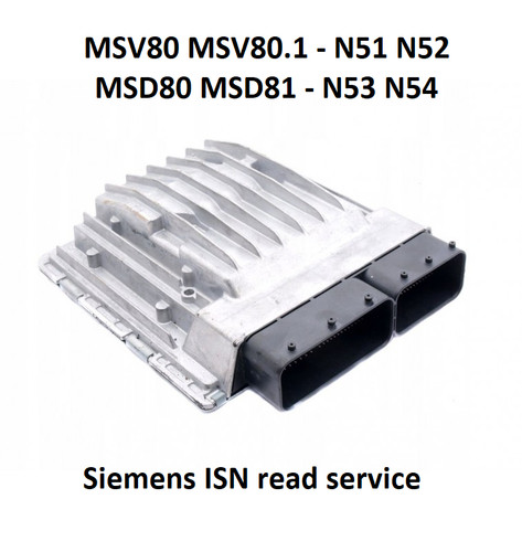 BMW MSV80 MSV80.1 MSD80 MSD81 ISN read service (reset working hours) | eBay