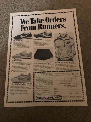 1977 NIKE MEIKA WAFFLE TRAINER ELITE LDV Running Shoes Catalog Print Ad ...