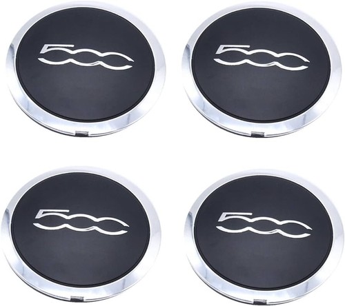 Fiat 500 MOPAR Wheel Center Cap Set of 4 | 51884863 | OE | Black | Plastic