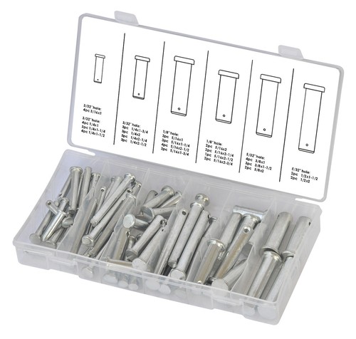 60pc Clevis Pin Assortment 21 Different Sizes in Storage Case Kit | eBay
