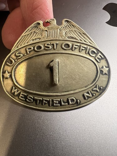 Post Office Letter Carrier Hat Badge #1 Westfield NY Vintage Postal ...