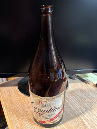 CANADIAN ACE BEER. 64oz. Half Gallon Beer Bottle. Paper Label Picnic | eBay