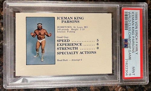 1985 Hemphill Von Erich Family Game Iceman King Parsons PSA 9 MINT ...