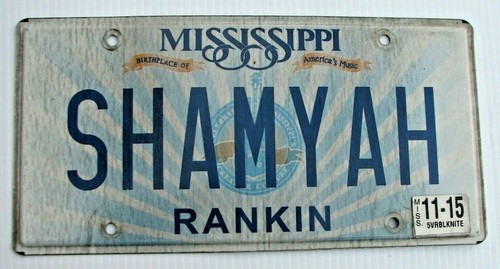 MISSISSIPPI VANITY LICENSE PLATE " SHAM YAH " SHAMYAH SHAME YEAH ...