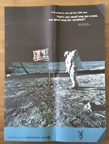 Original NASA 1969 Neil Armstrong MOON LANDING POSTER One Small Step ...