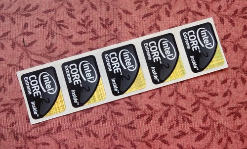 Lot of 5 Intel Core 2 Extreme Inside Stickers 15.5 x 21mm Case Badge ...