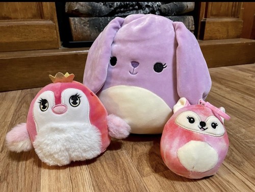 Squishmallow Lot Of 3 Bubbles Bunny Rabbit Piper Penguin Crown Sabine ...