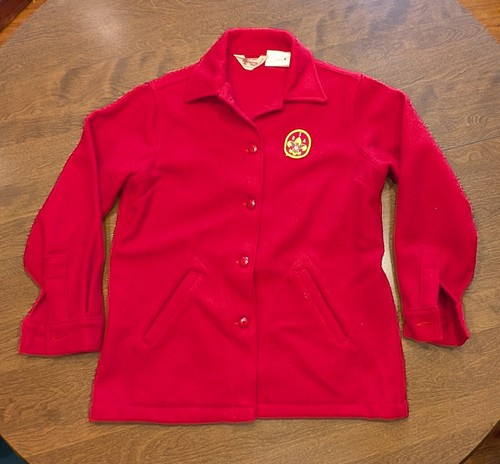 Vintage Boy Scouts of America Official BSA Red Wool Coat Jacket Size M ...