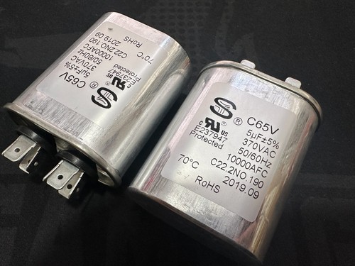 2pc Coleman Sheng Ye C65V 370V AC 5µF ±5% Oval Run Capacitor (B107) | eBay
