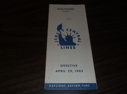 APRIL 1962 CNJ JERSEY CENTRAL SEASHORE TRAINS PUBLIC TIMETABLE | eBay