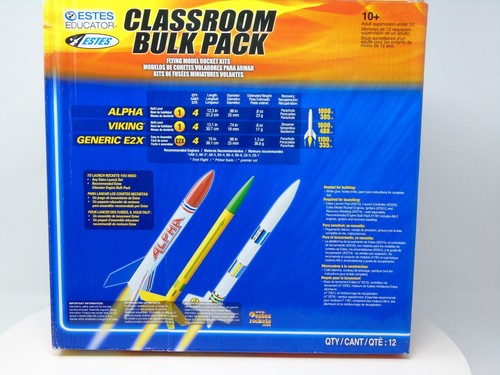 ESTES #1753 12 MODEL ROCKET BULK PACK ALPHA/VIKING/GENERIC E2X NEW IN ...