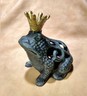 Frog Prince Charming Figurine King Toad Cast Iron Rustic Brown Garden ...