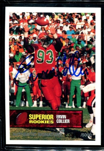 ERVIN COLLIER Signed 1994 Superior Rookies AUTO Authentic Autograph ...