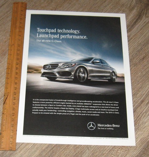 Mercedes-Benz Car AD 2015 C-Class original ONE magazine page ...