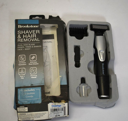 Brookstone Shaver & Hair Removal Cordless Wet & Dry Face & Hair Trimmer ...