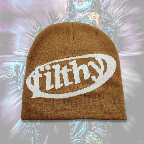 New Filthy Text Graphic Best Unisex Skull Cap Y2K Winter Knit Beanie ...