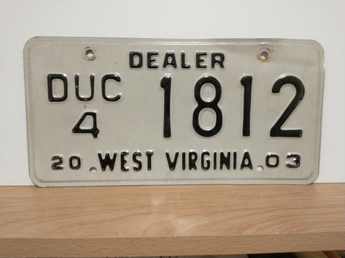 2003 West Virginia DEALER License Plate Tag Original | eBay