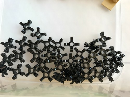 LEGO-NEW- #90202-BLACK-TECHNIC PIN CONNECTOR/ ROUND/4 HORIZONTAL CLIPS ...