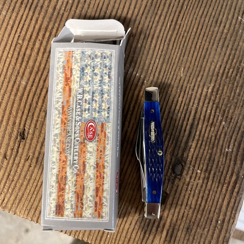 Case Knife 02806 Medium Stockman Blue Jigged Bone USA Made 6344 SS ...