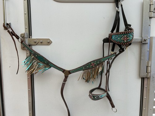Teal Tack Set With Pink And Purple Accent Pieces Used. | eBay