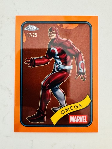 2025 Topps Chrome Marvel OMEGA True Orange Refractor /25 HOBBY SSP🔥 | eBay