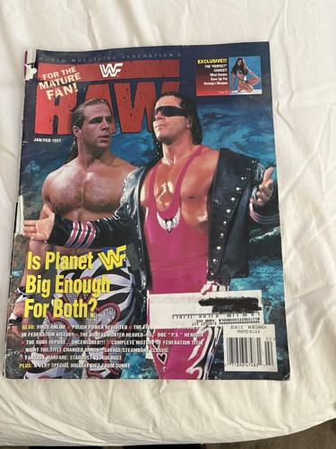 January/February 1997 WWF Raw Wrestling Magazine VTG Bret Hart & Shawn ...