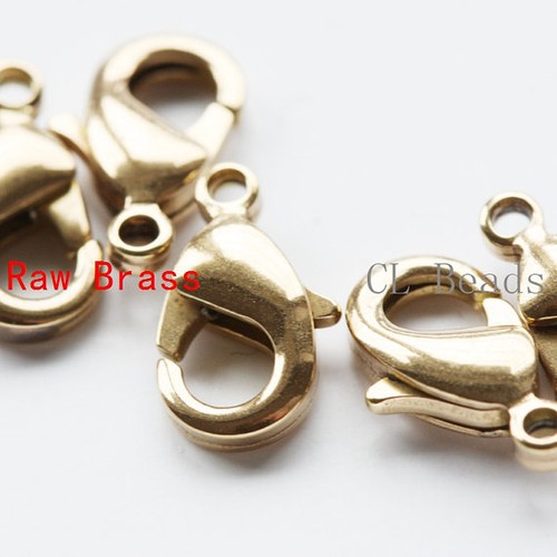 20 Pieces Raw Brass Round Lobster Clasp 12mm (CW-322C-I-9X) | eBay