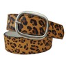 Skinny Leopard Print Faux Fur Textured Leather Belt Animal Cheetah ...