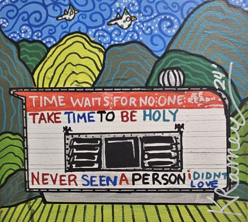 Kip Ramey Southern Folk Art Painting Howard Finsters Paradise Garden | eBay