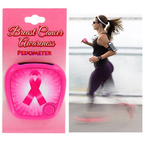 1 Pink Ribbon Pedometer Breast Cancer Awareness Digital LCD Activity ...