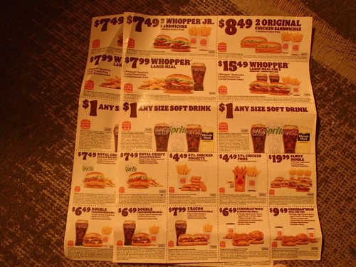 Lot of 2 Burger King Coupon Sheets Whopper Meal Deal Expire 1/29/2026 ...