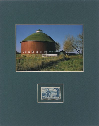 ROUND BARN - COUNTRY FARM - FRAMEABLE POSTAGE STAMP ART - 0439 | eBay