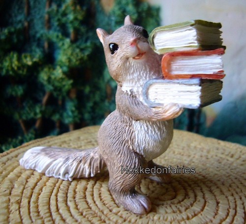 Little Squirrel Carrying Library Books TO 4620 Miniature Fairy Garden ...