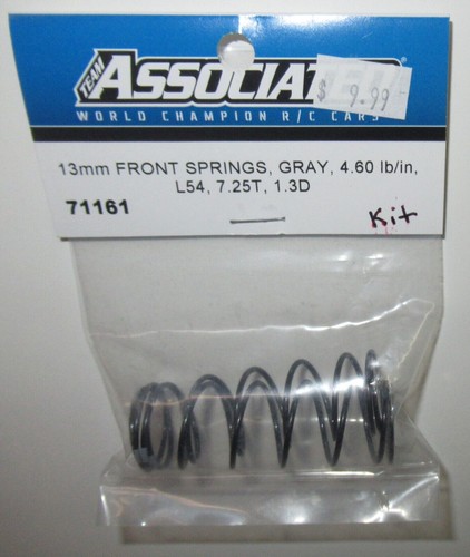 Team Associated 13mm Front Shock Spring, Gray 4.60lb/in, L54, 7.25T, 1 ...