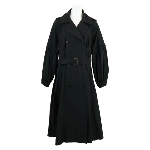 Max Mara 112102126 2020 ion Black trench coat Poplin fabric Volume ...