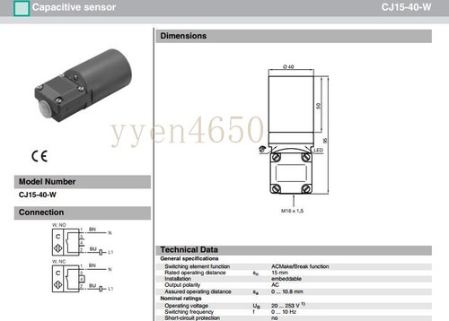 Pepperl+Fuchs CJ15-40-W Sensor *New no Box* | eBay