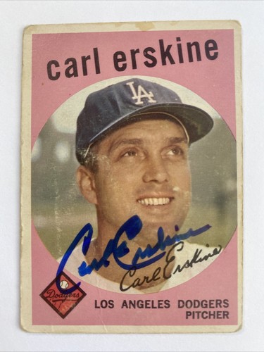 1959 Topps #217 Carl Erskine SIGNED AUTO Autographed Card - Los Angeles ...