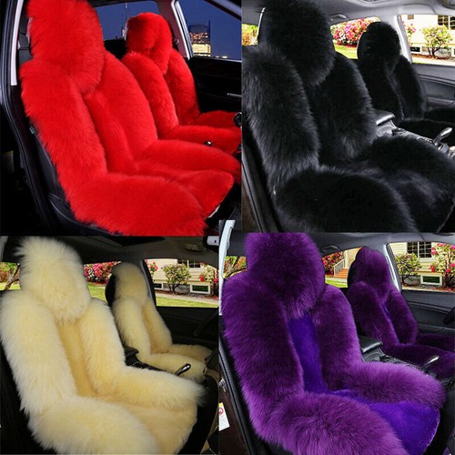 Simulation Australian Sheepskin Fur Car Front Seat Cover Cushion Mat ...