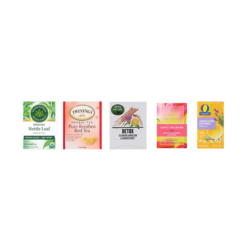 HERBAL/DECAF Tea Bag Sampler Assortment 21-ct Variety Pack of Unique ...