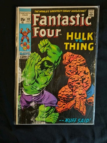 Fantastic Four #112 (1971) — Hulk vs Thing Classic Cover — Low Grade ...