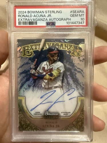 Ronald Acuna Jr Auto /30 PSA 10 SSP 2024 Bowman Sterling Extravaganza ...