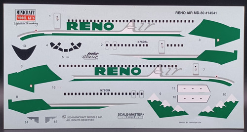 Minicraft Model Kits | No. 14541 | 1:144 Reno Air MD-80 Decals | eBay