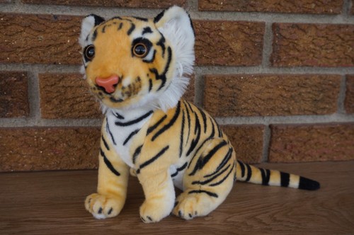 Bengal TIGER Cub Plush Orange Black Stuffed Animal Decor Soft Doll ...