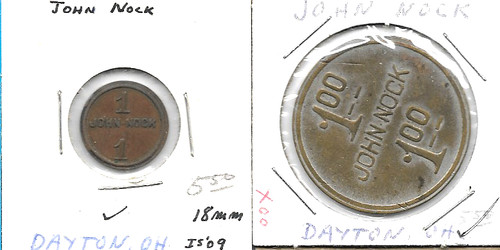 2 Dayton, Ohio Ingle System Trade Tokens JOHN NOCK 1 and 1oo | eBay