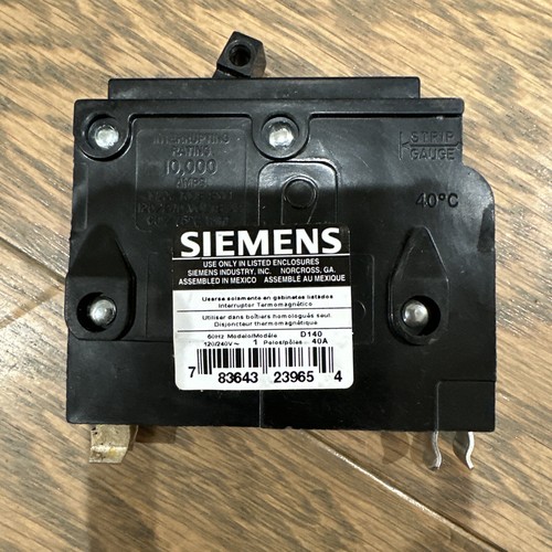 D140 SIEMENS 1 POLE 40 AMP 120V CIRCUIT BREAKER NEW | eBay
