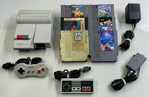 Nintendo NES Top Loader Console + OEM Dog Bone Controller + 6 NES Games ...