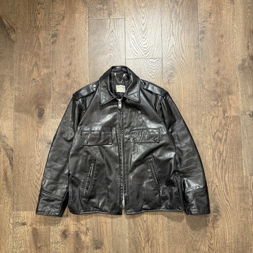 True Vintage 70s Black Leather Police Motorcycle Jacket Talon Serval | eBay