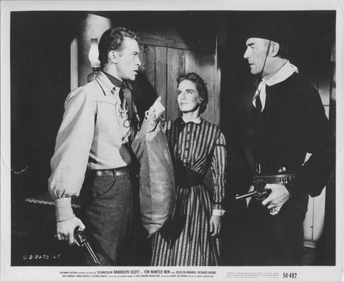 TEN WANTED MEN original 1954 b/w lobby still photo RANDOLPH SCOTT/SKIP ...
