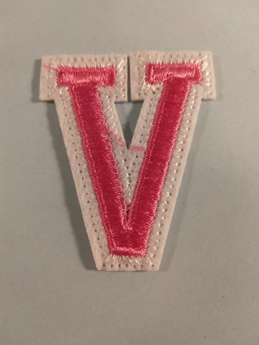 Letter V in pink Iron On applique 268414 | eBay
